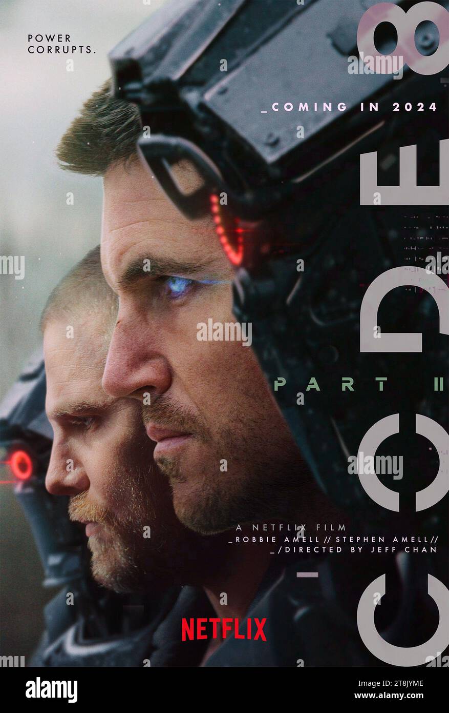 CODE 8: PART II, advance poster, from left: Stephen Amell, Robbie Amell ...