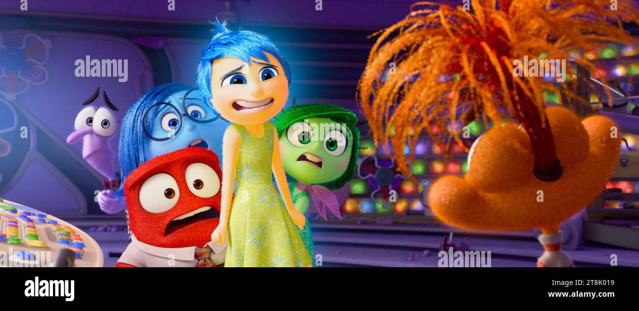 INSIDE OUT 2, from left: Fear (purple, voice: Tony Hale), Sadness ...