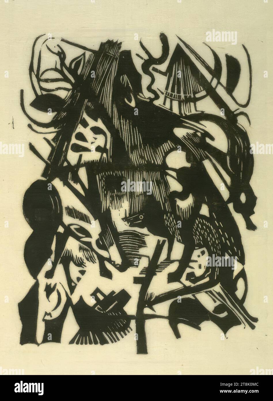 Birth of the Wolves, Franz Marc, Munich 1880 - 1916 Verdun, 1913, print ...