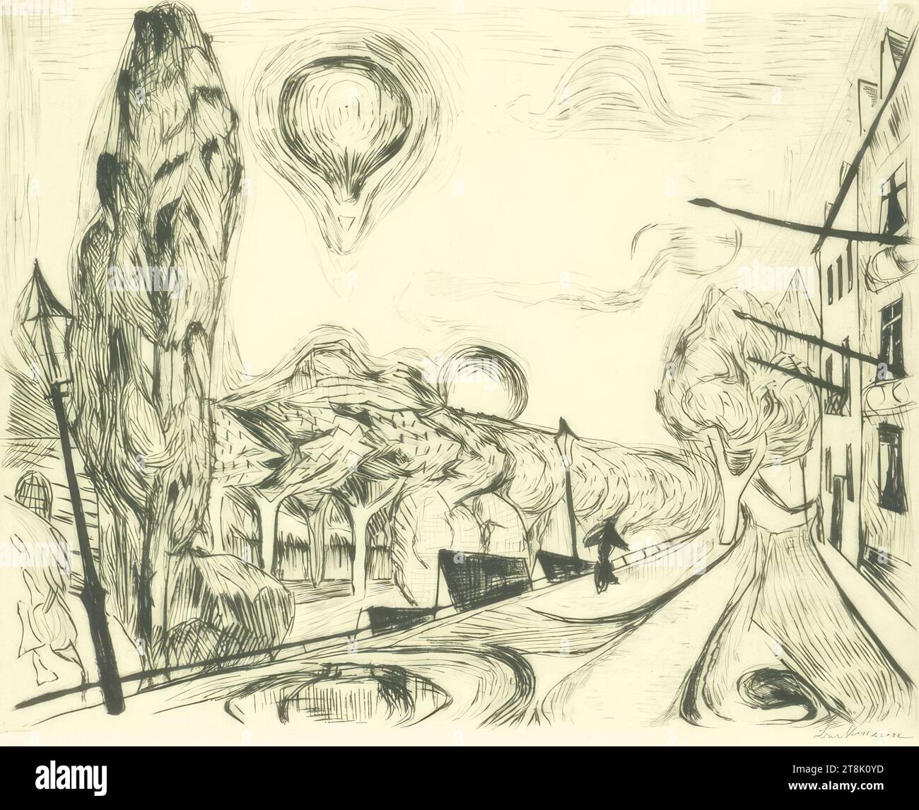 faces; Landscape with balloon, faces, Max Beckmann, Leipzig 1884 - 1950 ...