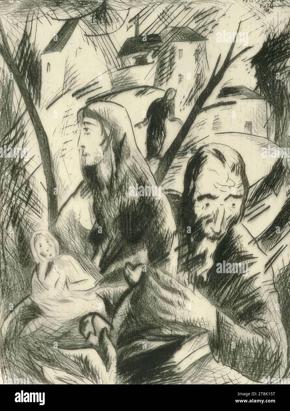 Holy Family, Josef Eberz, Limburg/Lahn 1880 - 1942 Munich, 1920, print ...