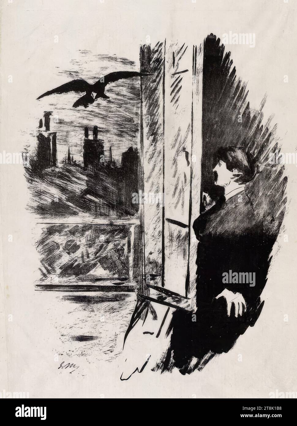 The Raven: At the Window, Edouard Manet, Paris 1832 - 1883 Paris, 1875 ...