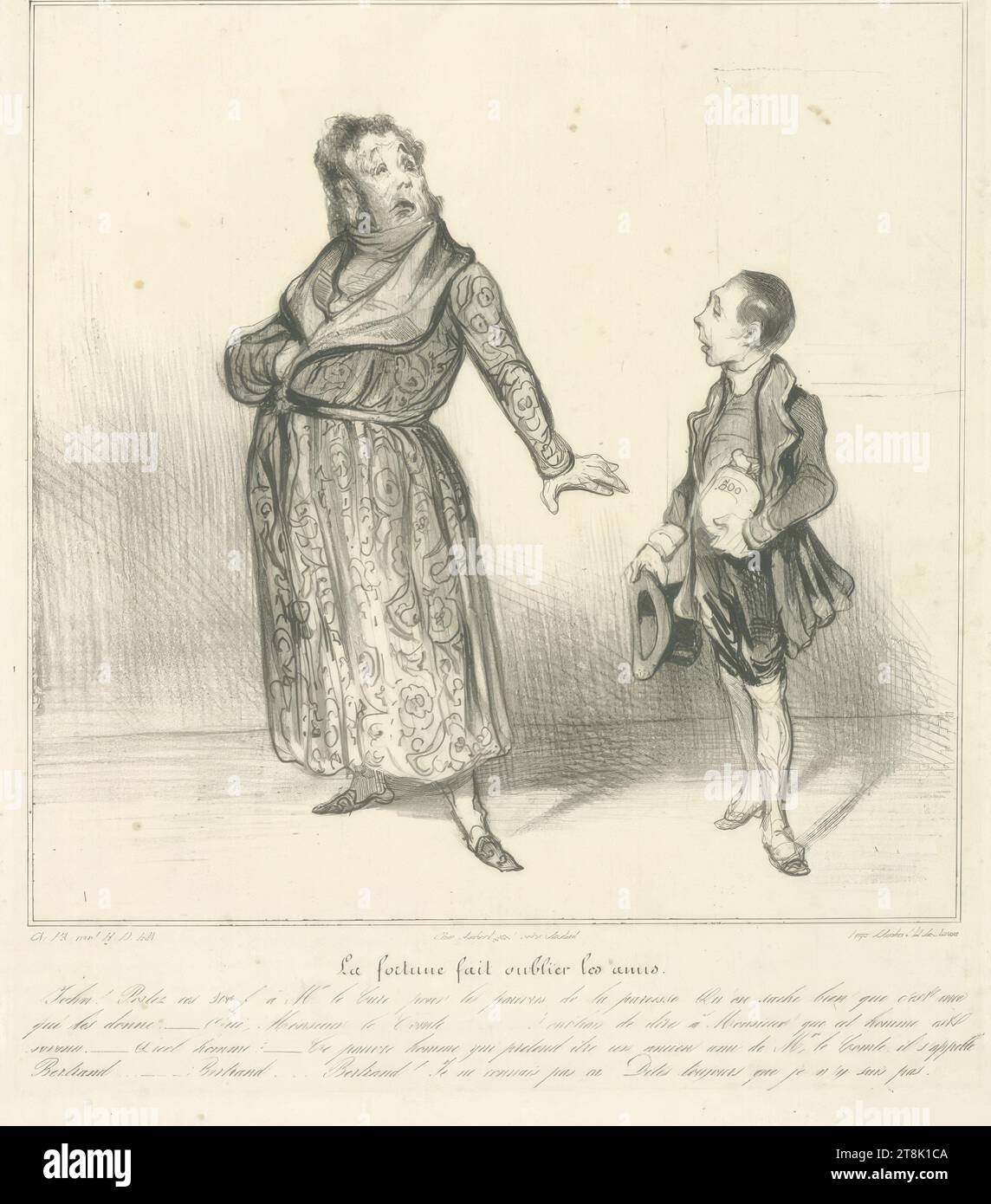 La fortune fait oublier les amis, Caricaturana, Honoré Daumier ...