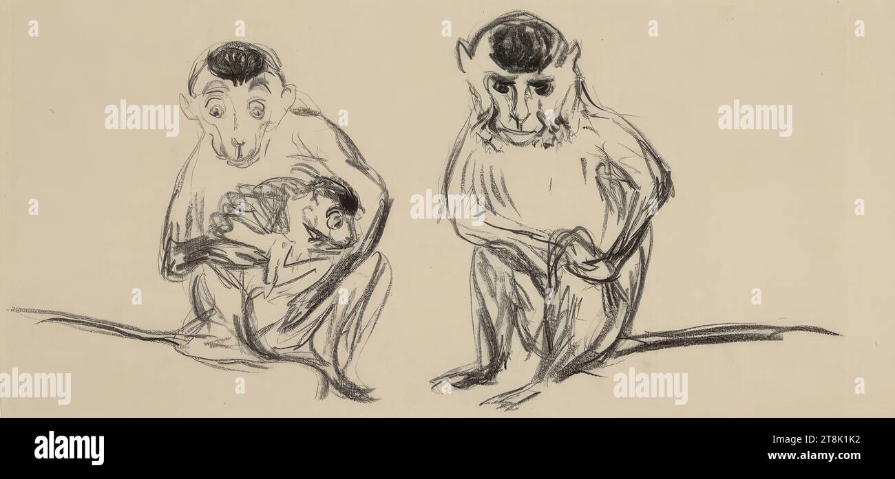 Monkey family, Edvard Munch, Løten near Hamar 1863 - 1944 Ekely, 1908 ...