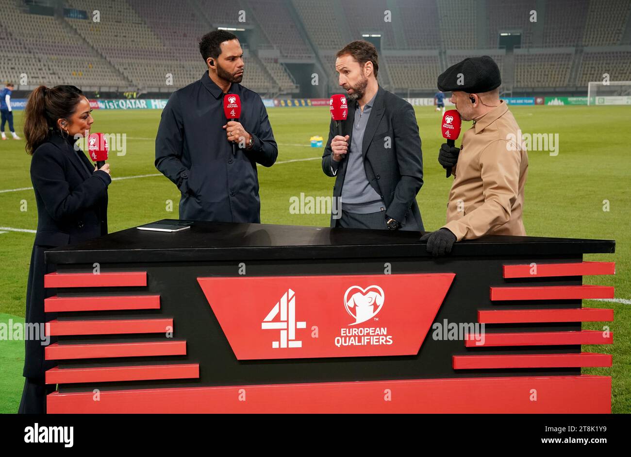 Left to right, Channel 4's Jules Breach with pundit Joleon Lescott ...