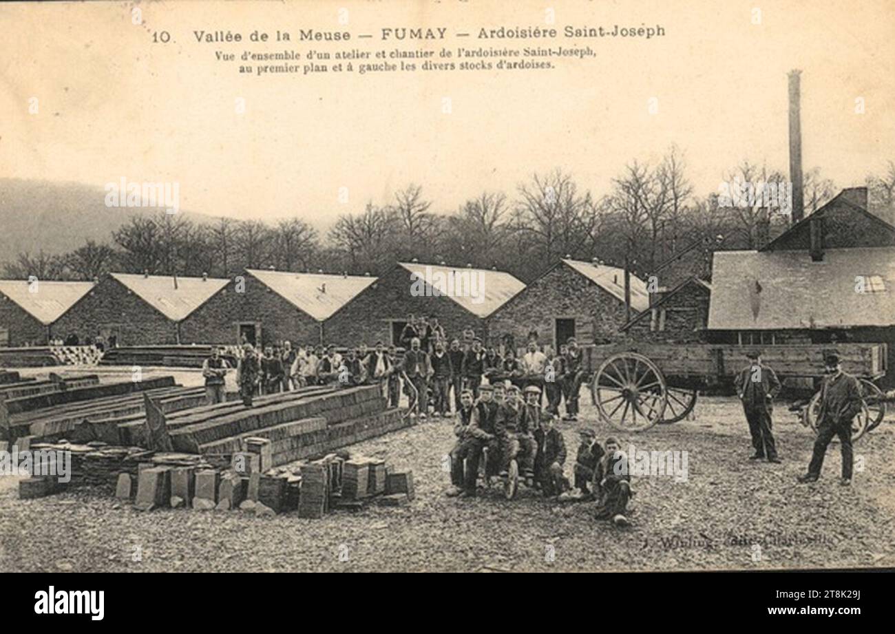 Vallee de la Meuse - Fumay - Ardoisière Saint-Joseph. Vue d'ensemble d ...