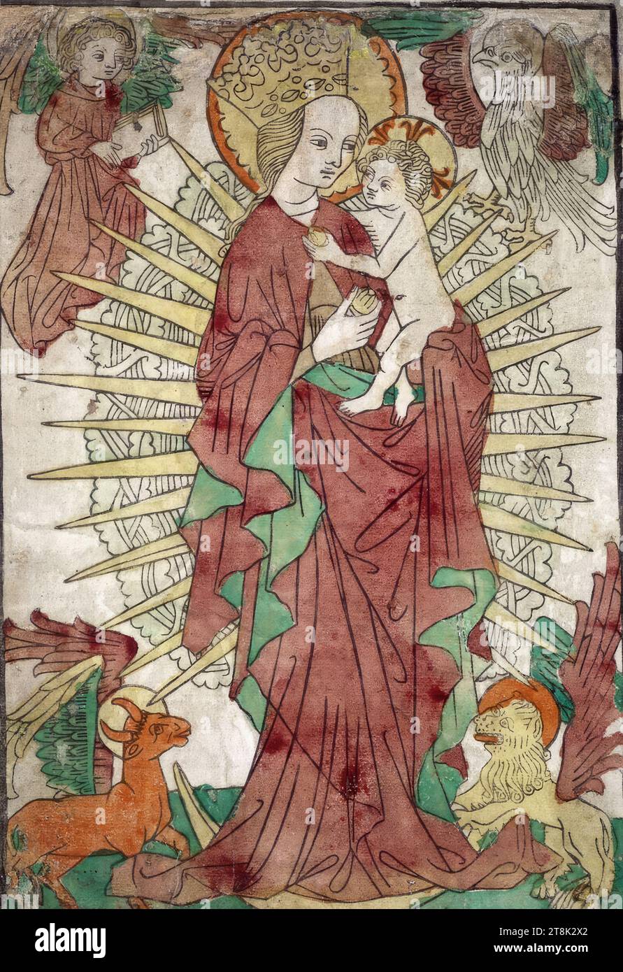 Madonna in Glory on the Crescent Moon with the Evangelist Symbols ...