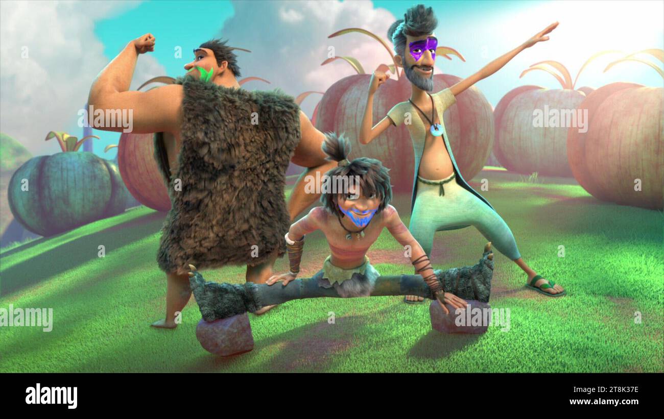 THE CROODS: FAMILY TREE, from left: Grug (voice: Kiff VandenHeuvel), Guy (voice: Darin Brooks ...