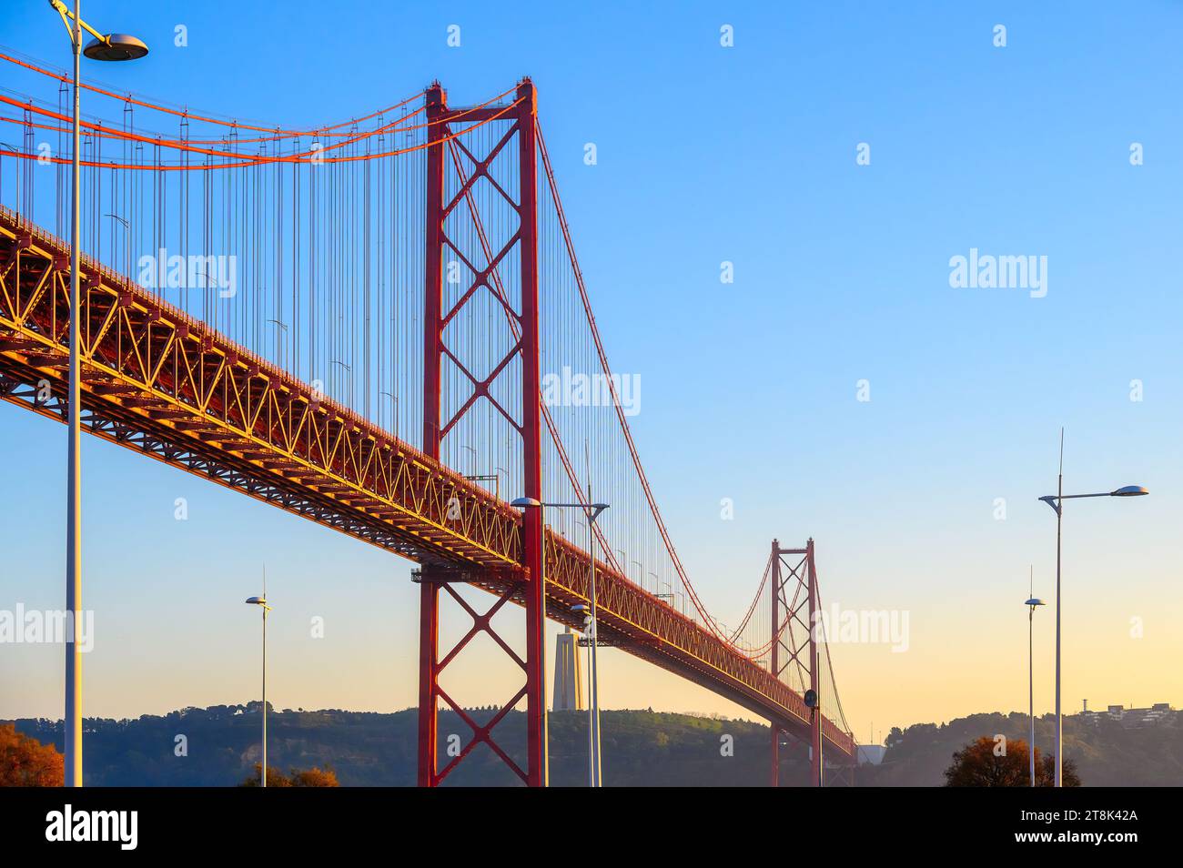 LISBON, PORTUGAL, Puente 25 de Abril. In English language: Bridge 25th ...