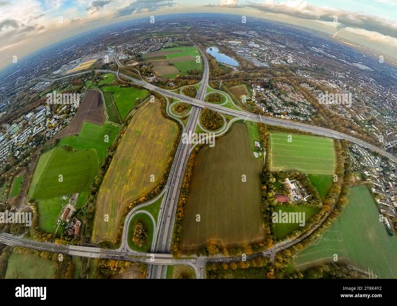 Luftbild, Luftbild, Autobahnkreuz Bochum-Witten der Autobahn A43 und ...