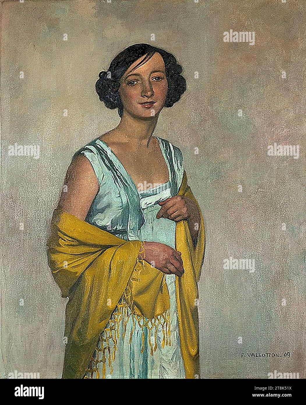 Vallotton - Femme à l'écharpe jaune, 1909, 25725 Stock Photo - Alamy