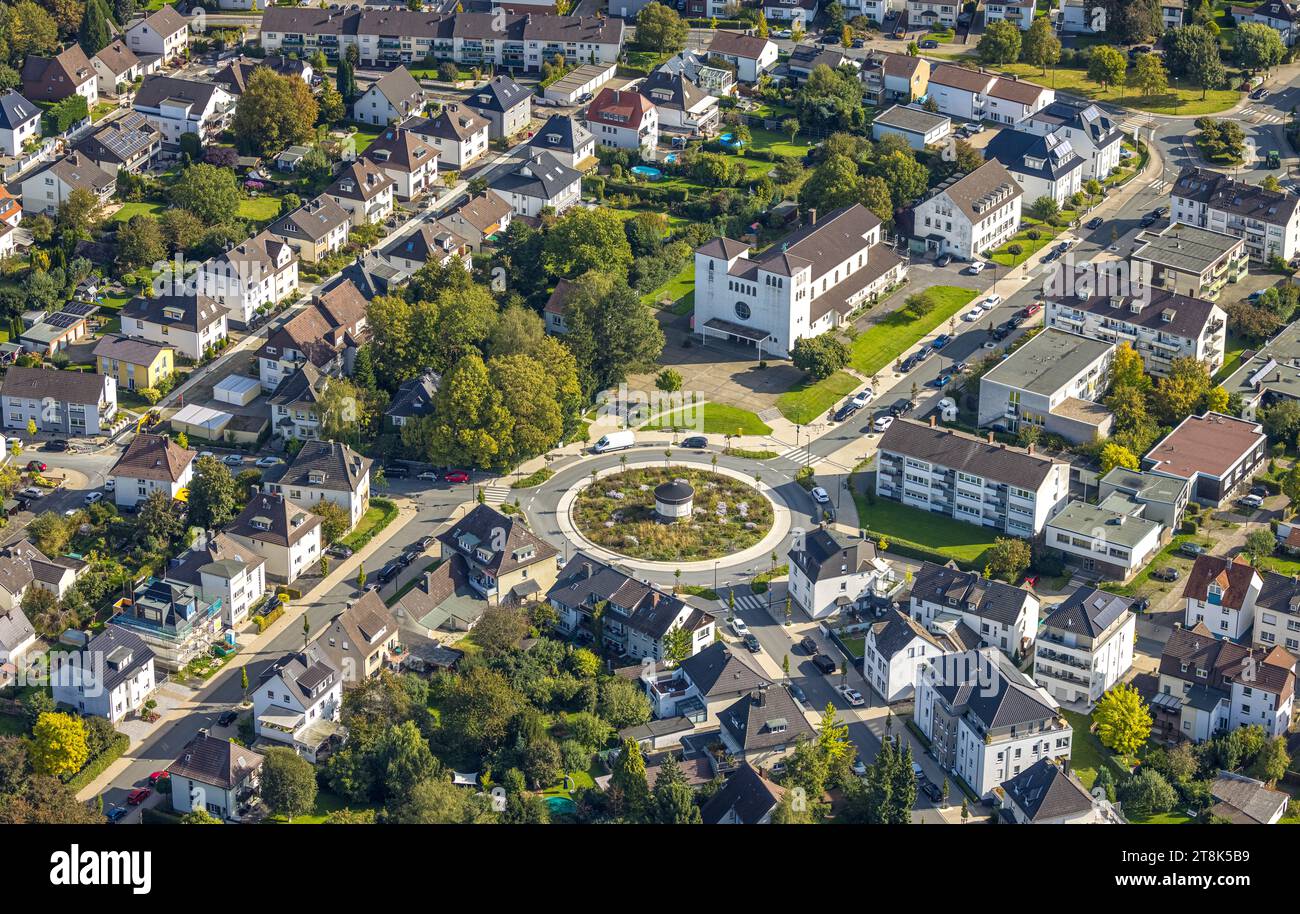 Aerial view, St. Michael's Catholic Church, redesign of the Pfarrer-Leo ...