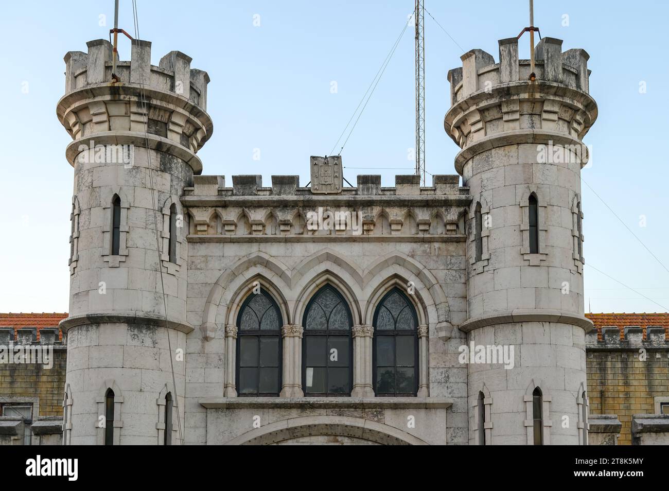 LISBON, PORTUGAL, facade and towers of the Lisbon Prison building Stock ...