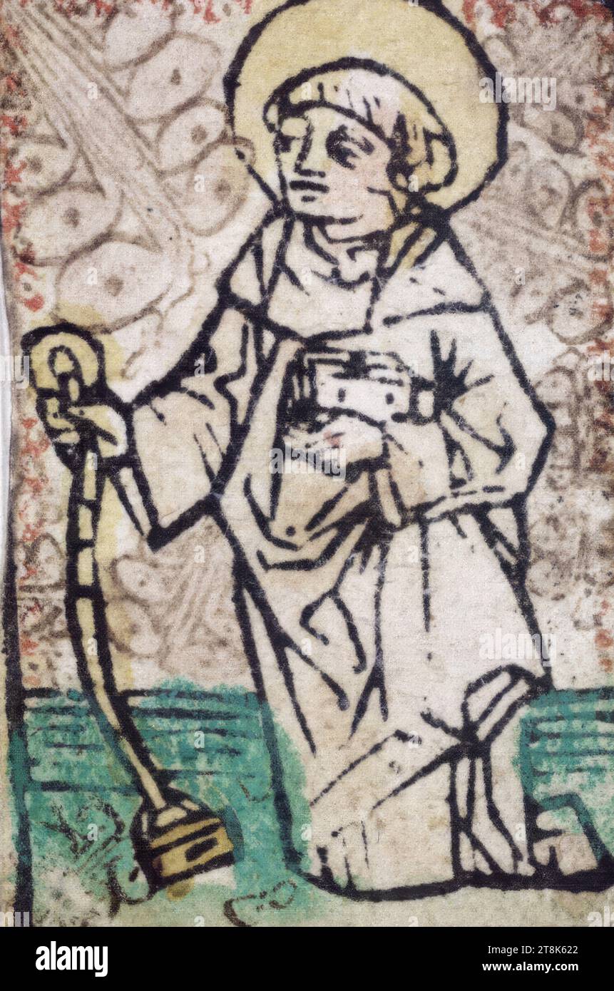 Saint Leonhard, Anonymous, print, woodcut, colored Stock Photo - Alamy