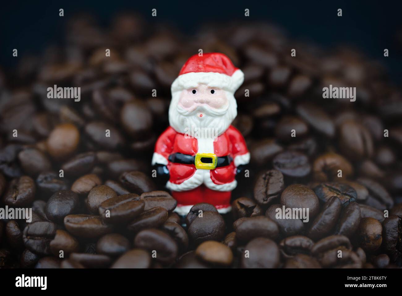 roasted coffee beans with Santa Claus Stock Photo - Alamy