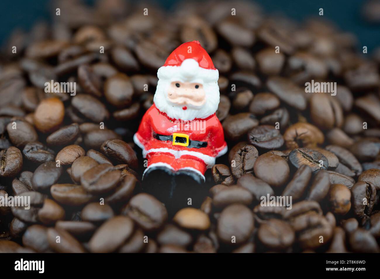 roasted coffee beans with Santa Claus Stock Photo - Alamy