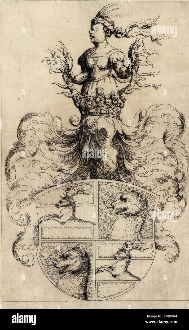 Coat of arms of the mayor Sebastian Schranz, Augustin Hirschvogel ...