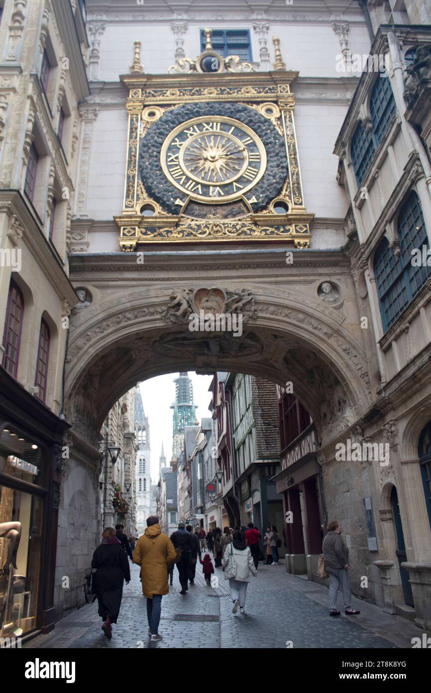 The Gros-Horloge - Great-Clock - a 14th century astronomical clock in a ...