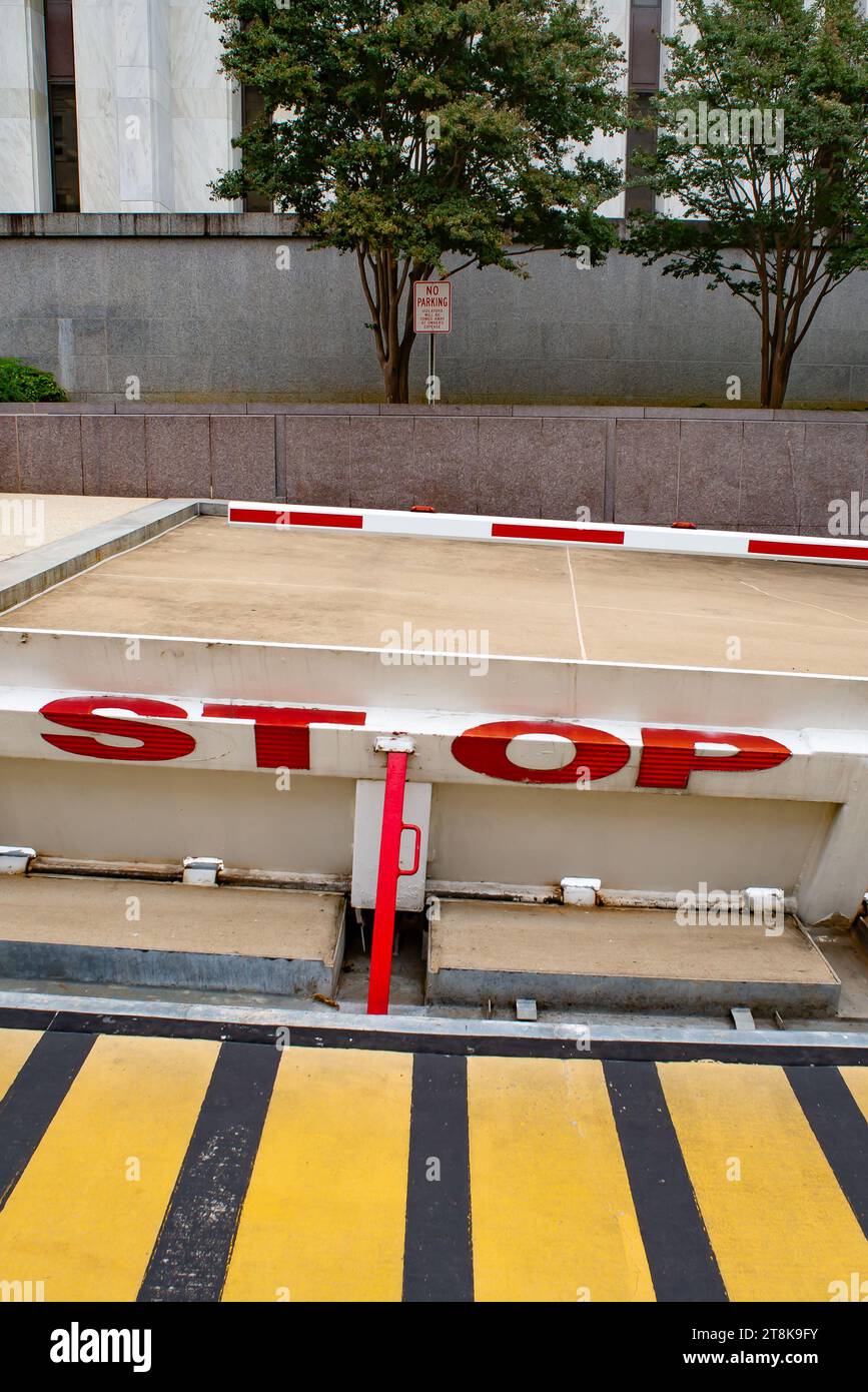 Massive stop gate outside federal building in Washington, DC Stock ...