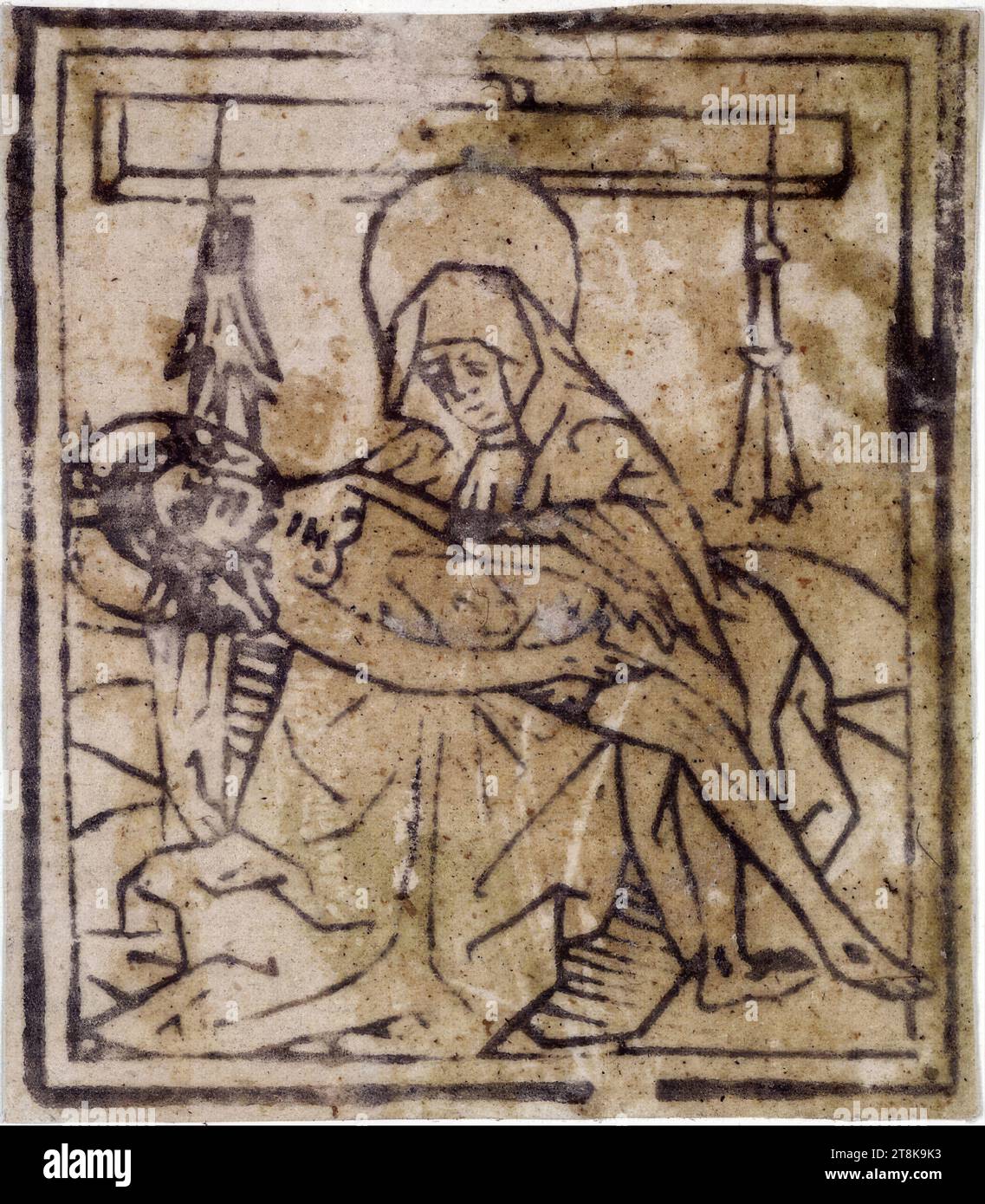 The Pietà, Anonymous, print, woodcut, colored Stock Photo - Alamy