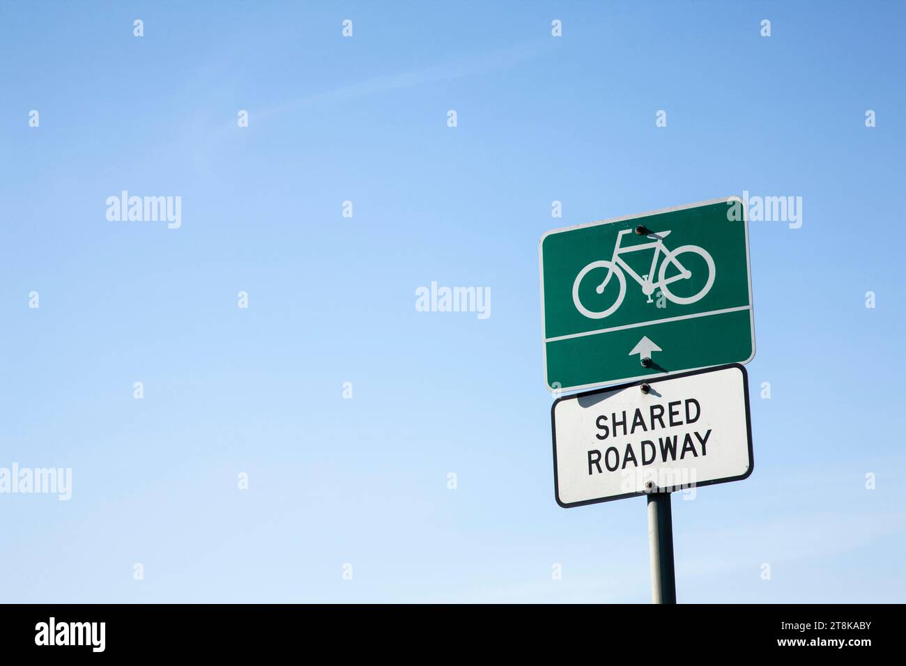 Shared Roadway road sign Stock Photo - Alamy