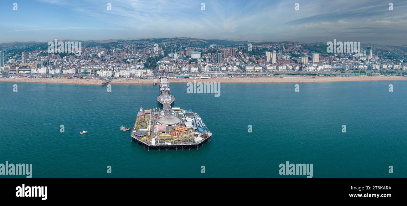 Aerial photograph of Brighton Pier and the town of Brighton in the ...