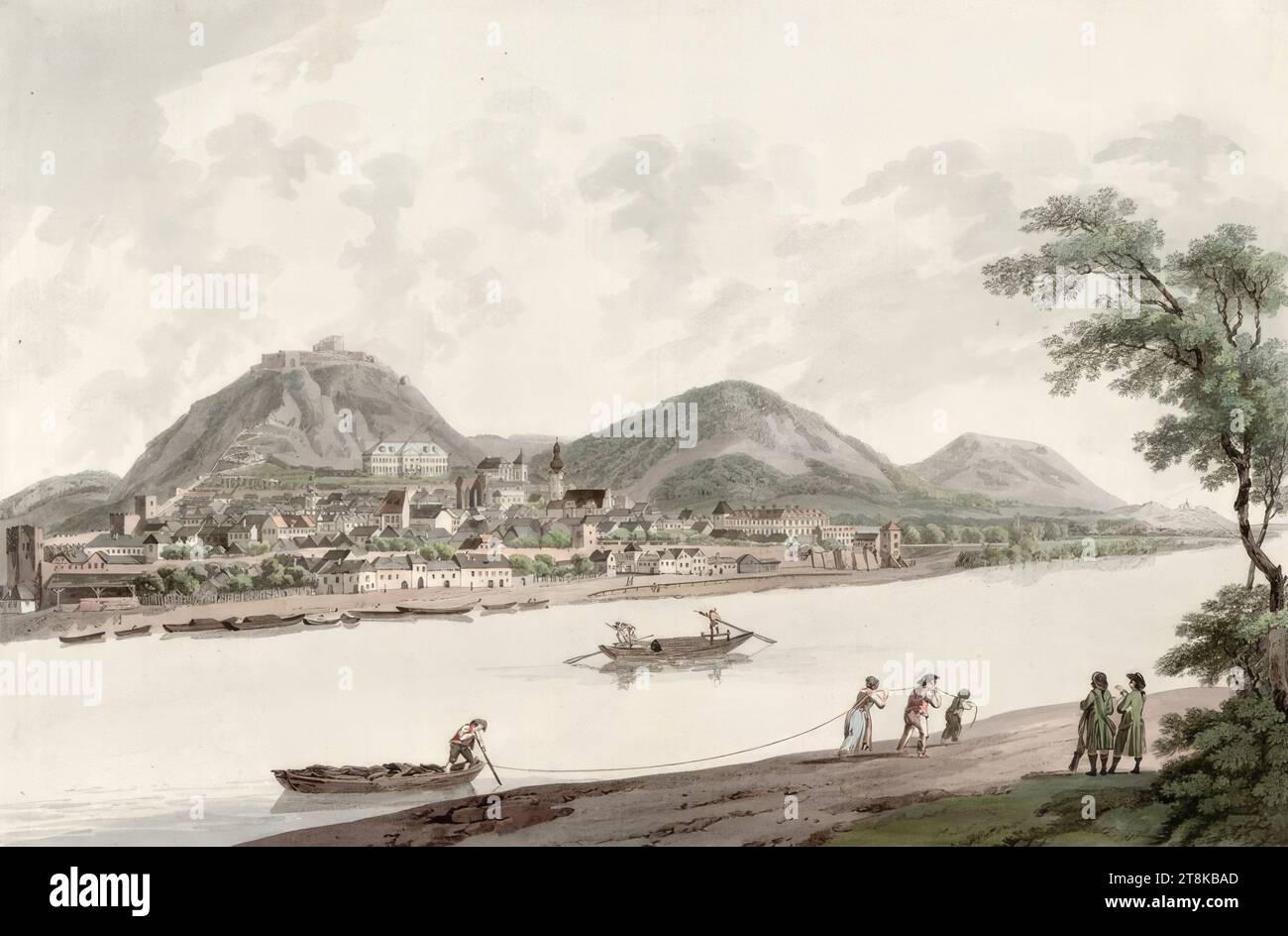 View of the town and castle of Hainburg, views of different Bourgs ...