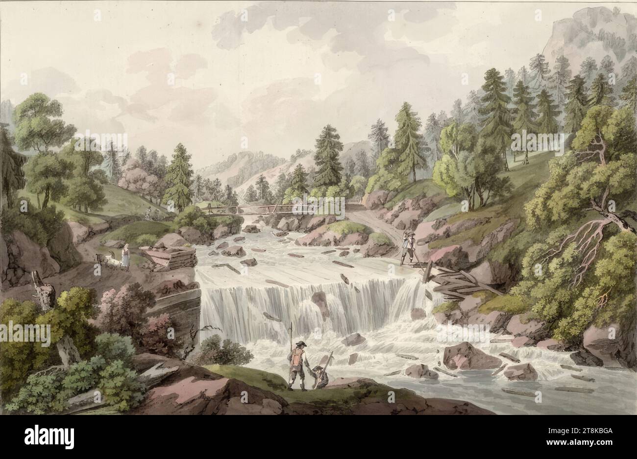 The high footbridge over the Lambath, Vues de different Bourgs Villages ...