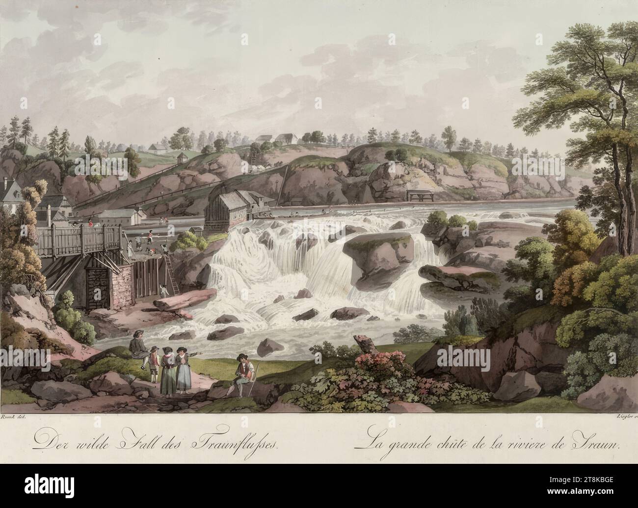 The Traunfall, Vues de different Bourgs Villages et Villes de Autriche ...