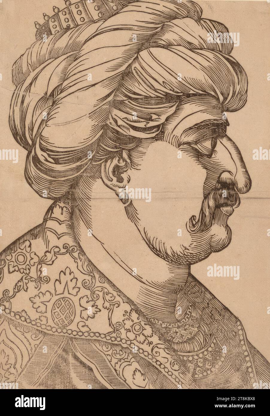 Portrait of a Turk to the right, Melchior Lorch, Flensburg around 1527 ...