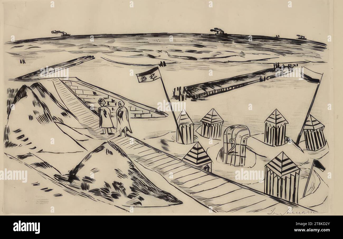 Beach, illustrations from Day and Dream, Max Beckmann, Leipzig 1884 ...