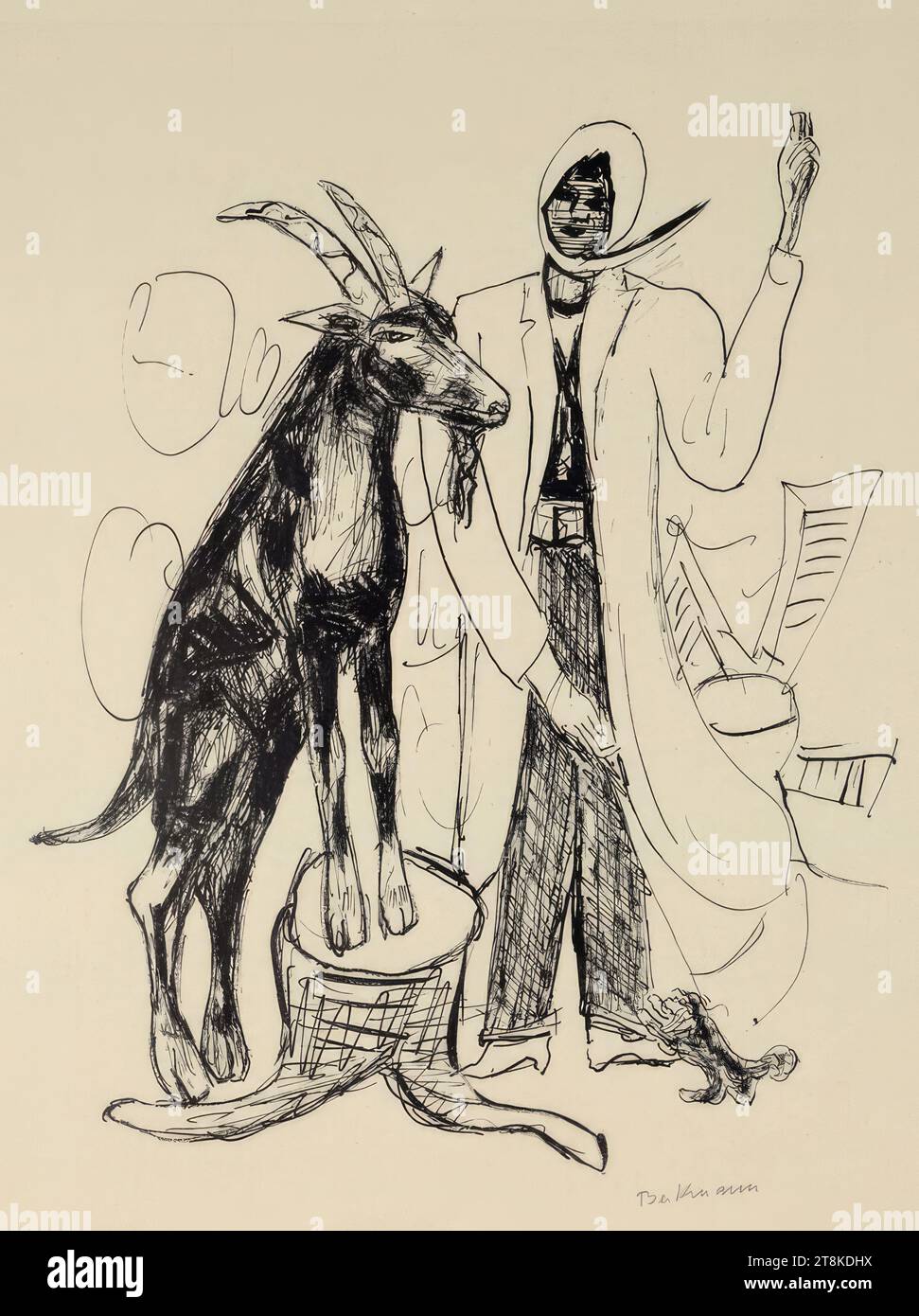 The goat, illustrations from Day and Dream, Max Beckmann, Leipzig 1884 ...