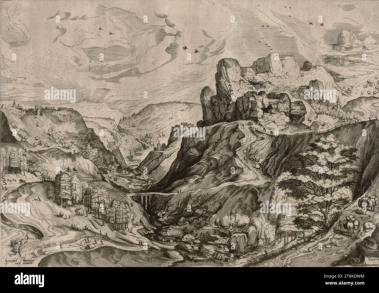 Alpine landscape, The Great Landscapes, 1555-1556, prints, etching and ...