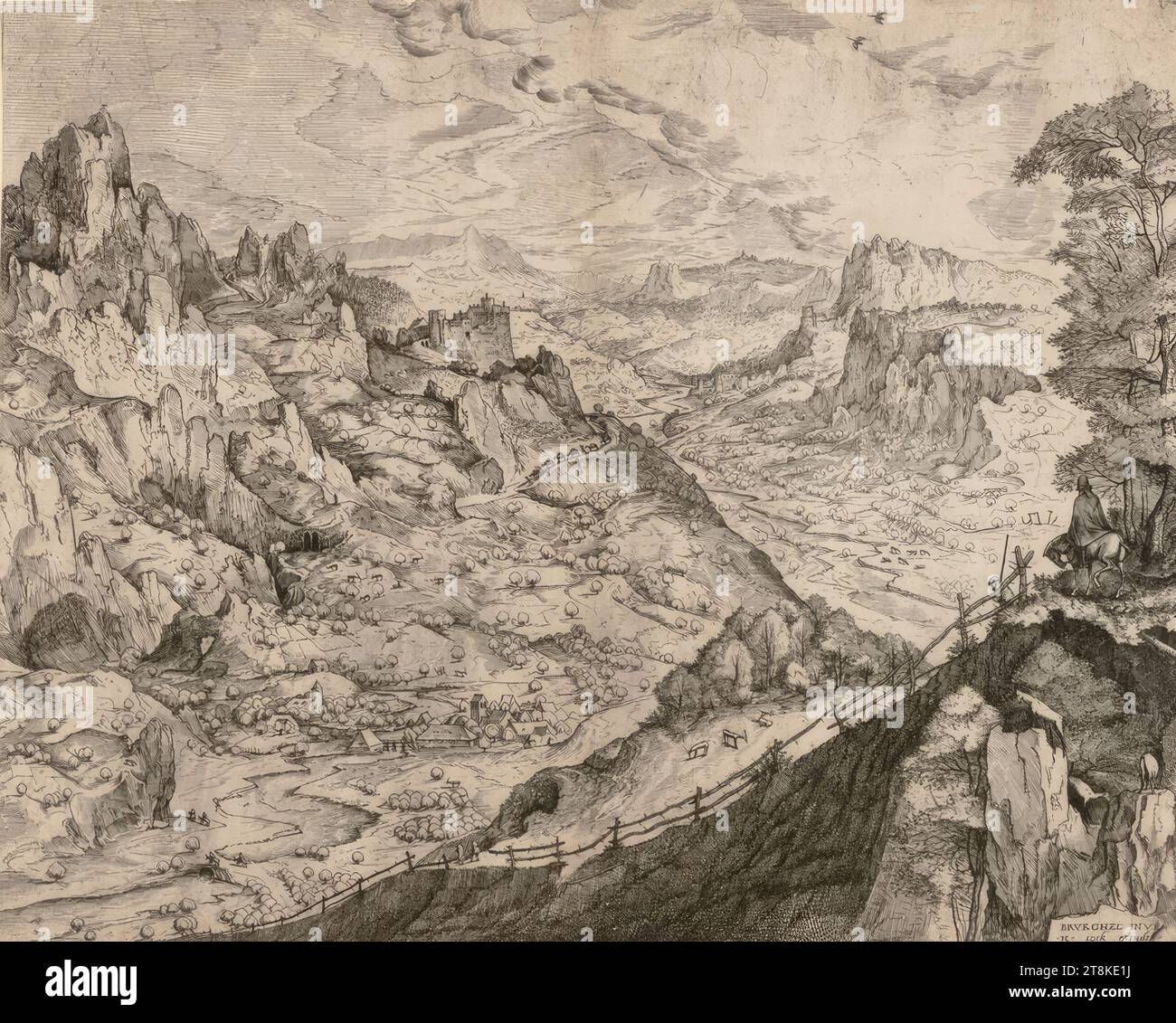The Great Alpine Landscape, 1555-1556, print, etching and engraving ...