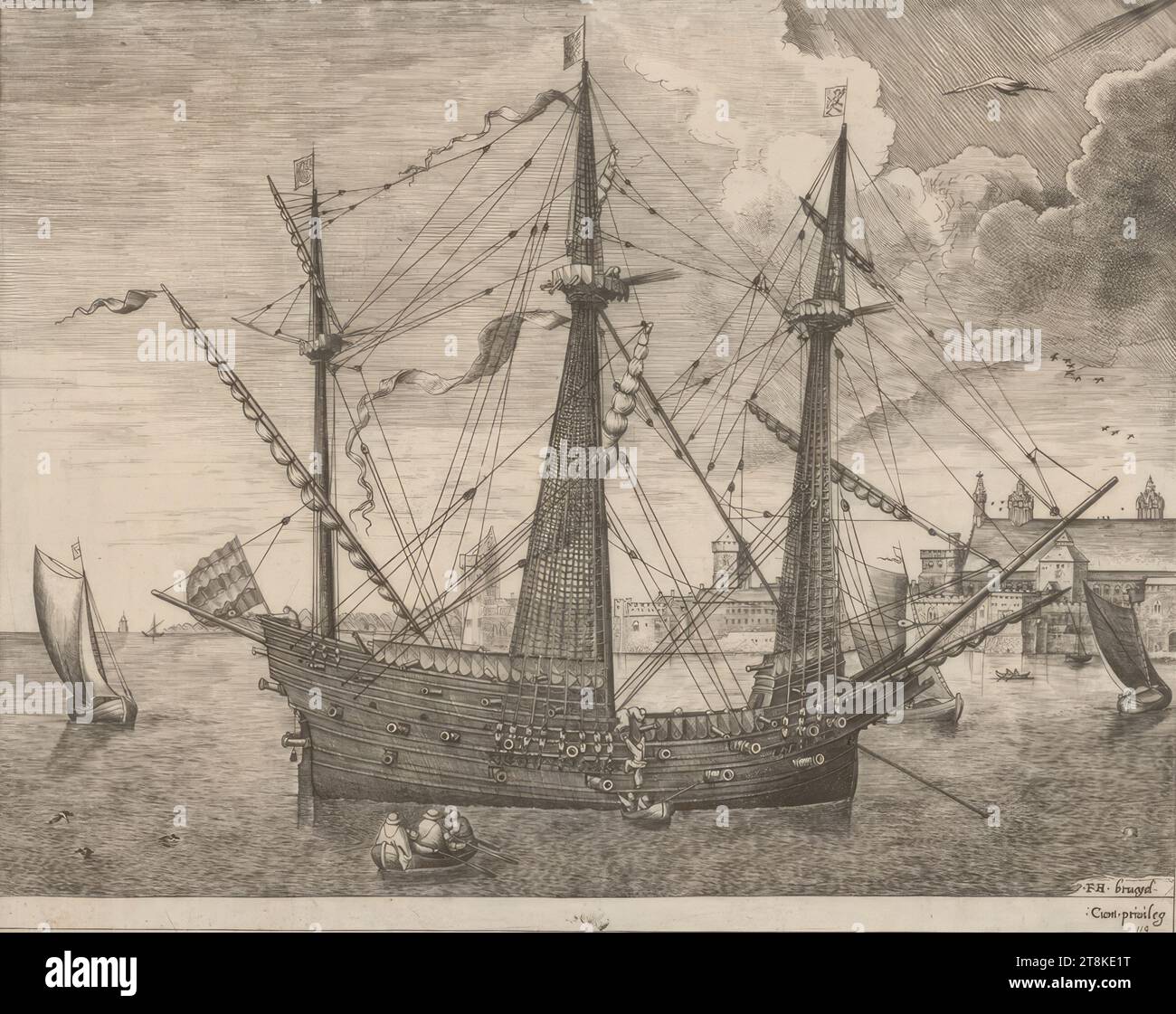 Ships in port etching hi-res stock photography and images - Alamy