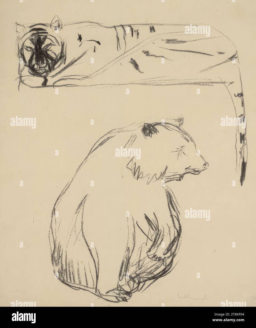 Tiger and Bear, Edvard Munch, Løten near Hamar 1863 - 1944 Ekely, 1908 ...