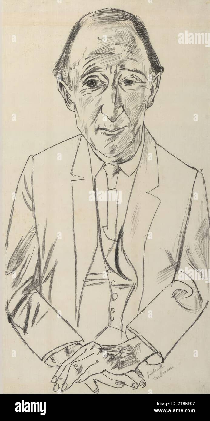 Male portrait en face, Max Beckmann, Leipzig 1884 - 1950 New York ...