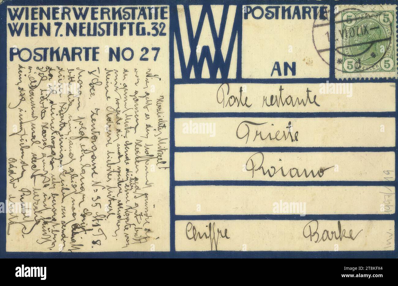 Postcard No. 27 from the Wiener Werkstätte: Happy Birthday, Rudolf ...