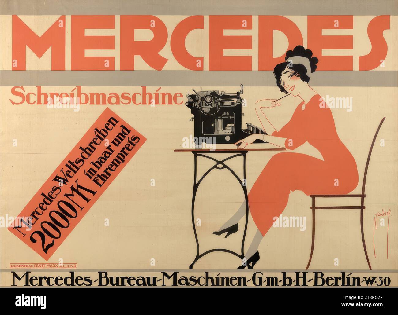 MERCEDES; Typewriter, Ernst Deutsch-Dryden, Vienna 1887 - 1938 Los ...