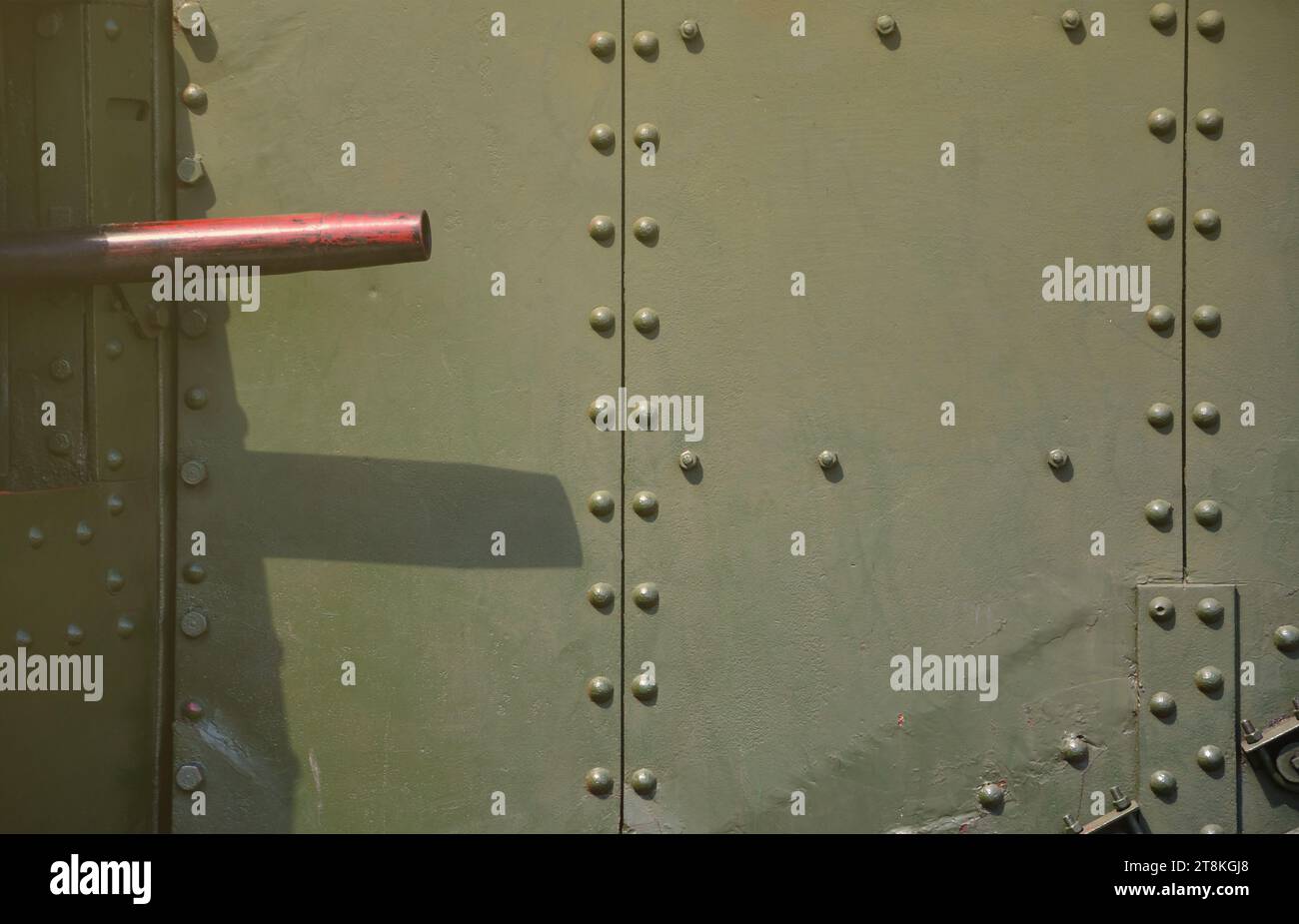 The texture of the wall of the tank, made of metal and reinforced with ...