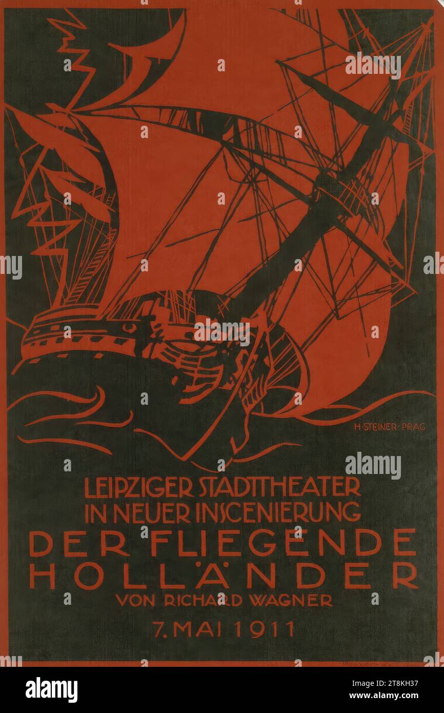 LEIPZIG CITY THEATER; THE FLYING DUTCHMAN; RICHARD WAGNER; 1911, Hugo ...