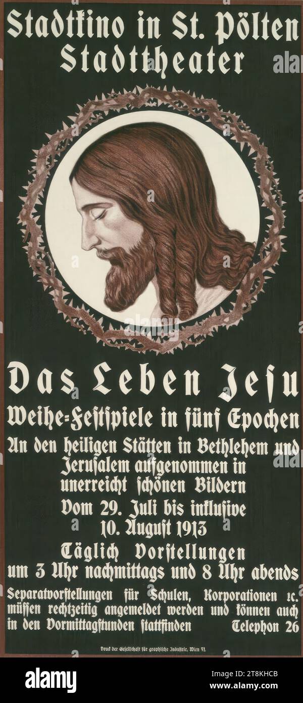 City cinema in St. Pölten; The Life of Jesus; 1913, Anonymous, 1913 ...