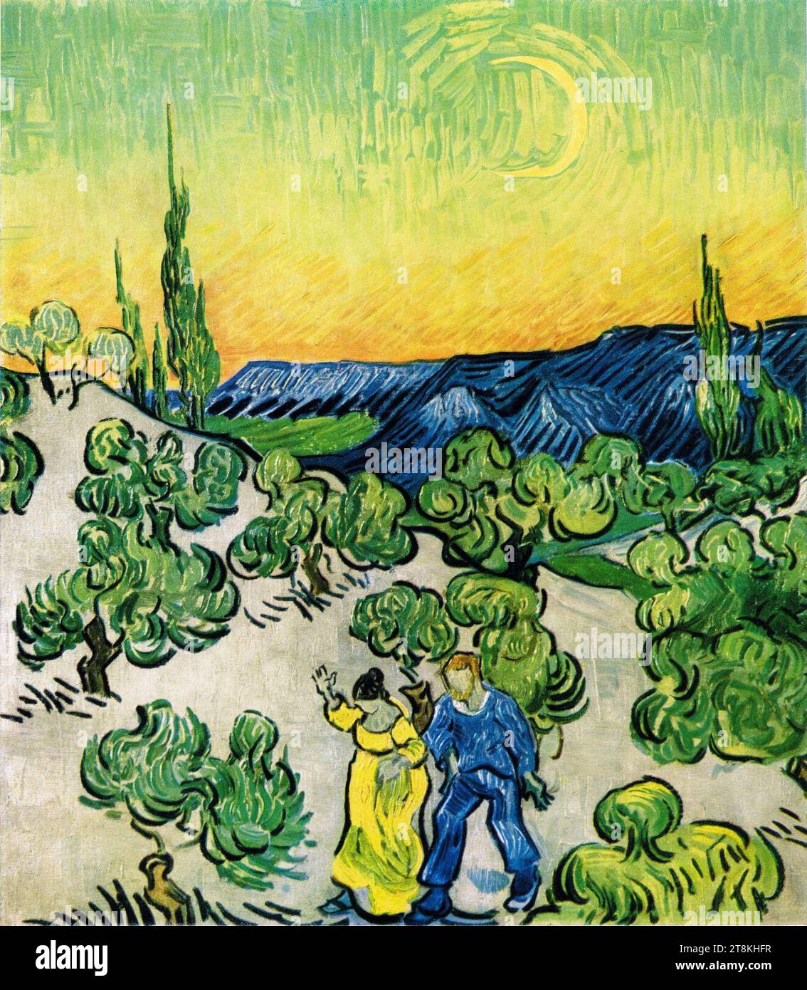 Van Gogh - Spaziergang im Mondlicht Stock Photo - Alamy