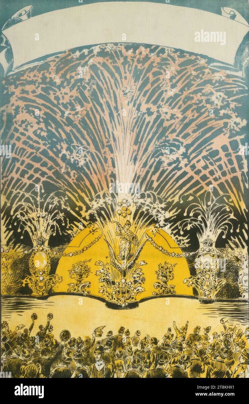 Light fountain in a grotto, blank poster, Anonymous, around 1900, print ...