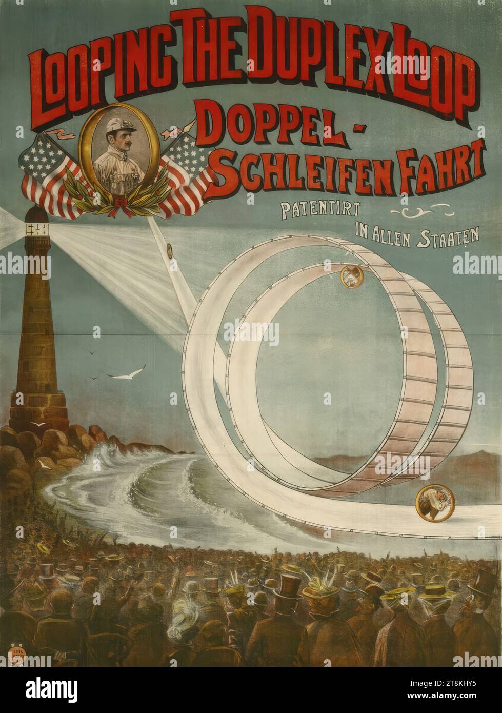 LOOPING THE DUPLEX LOOP; DOUBLE LOOP RIDE, Anonymous, around 1900 ...