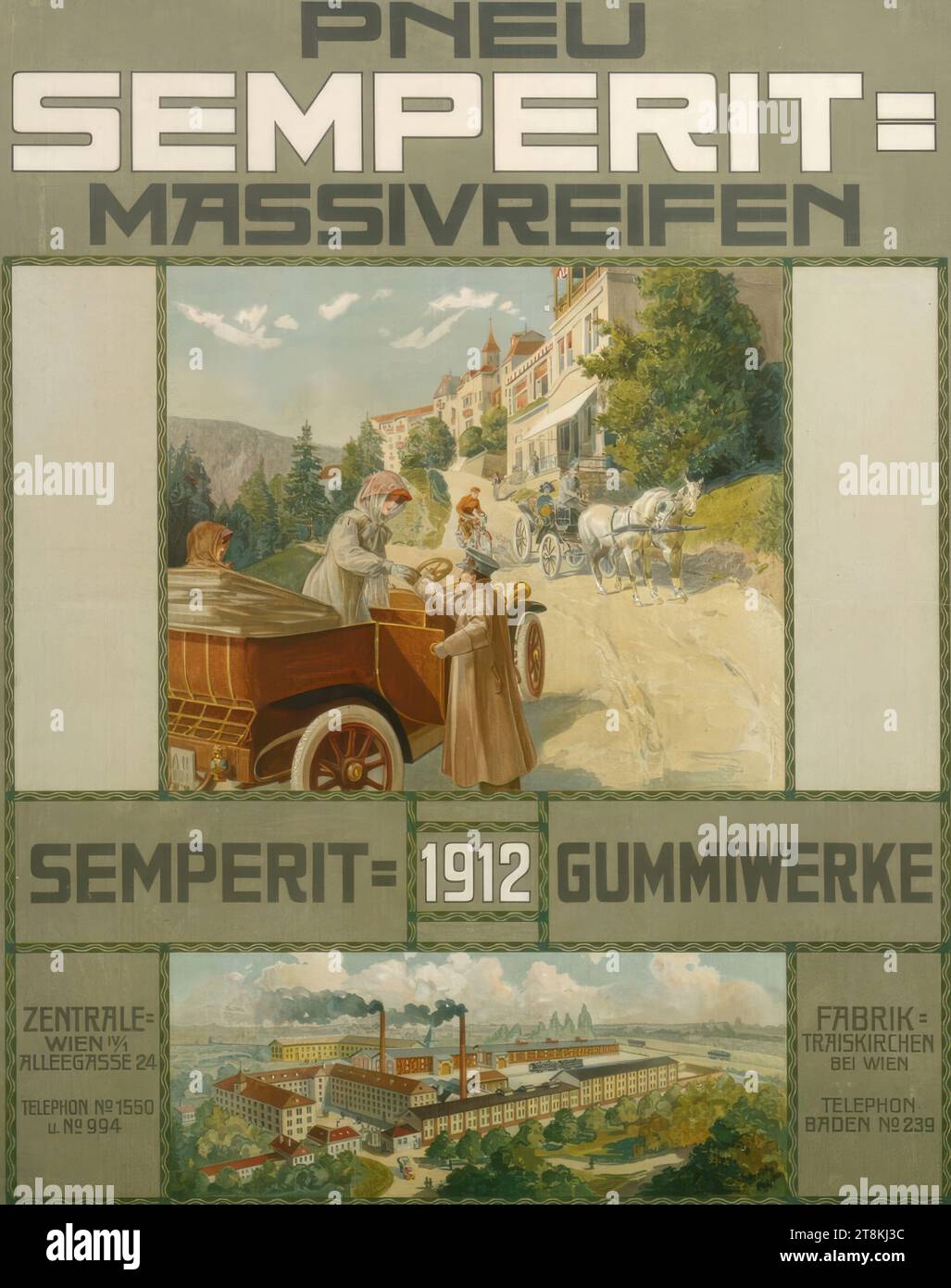 PNEU SEMPERIT SOLID TIRES; 1912, Anonymous, 1912, print, color ...