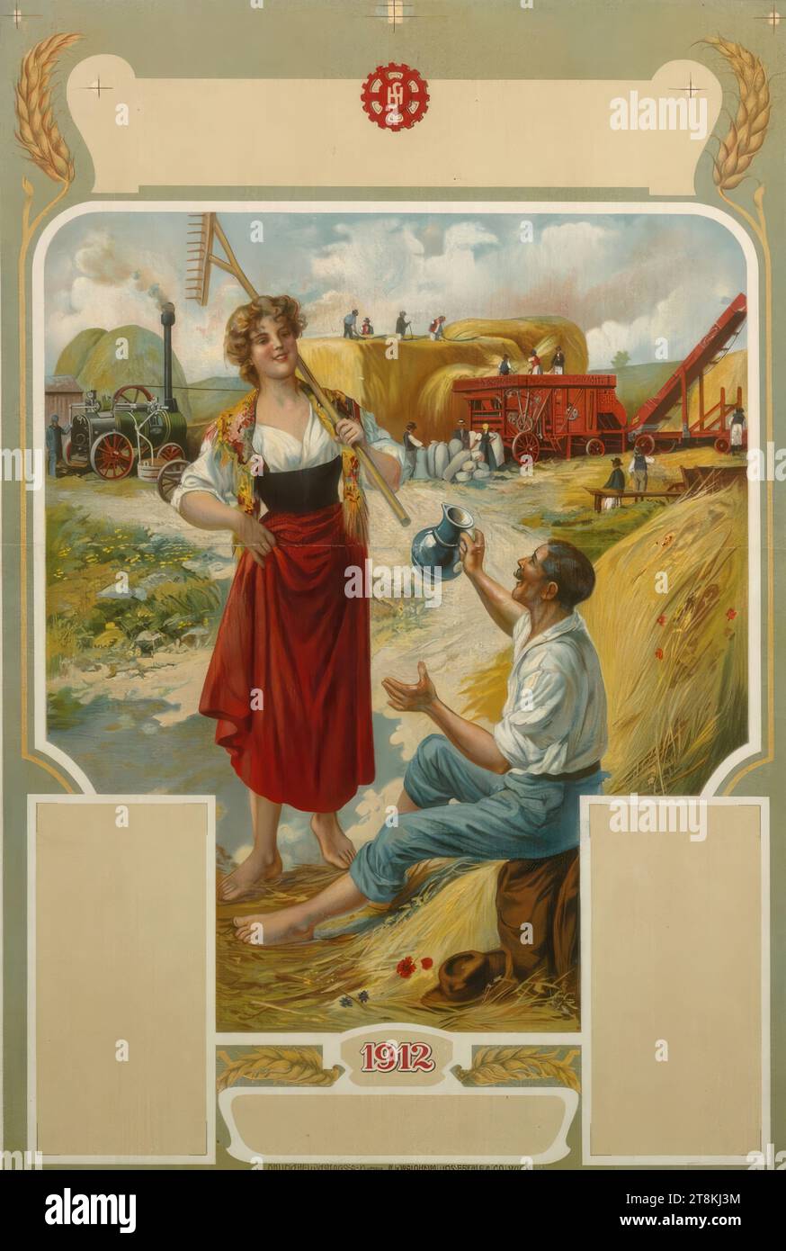 field workers; 1912, blank poster, Anonymous, 1912, print, color ...