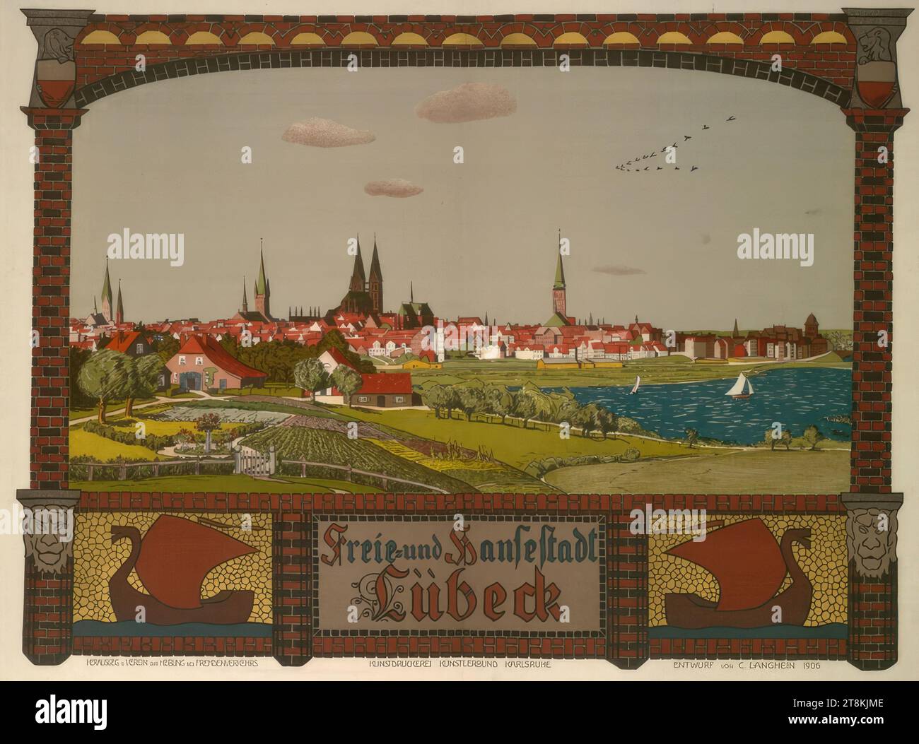 Free and Hanseatic City of Lübeck, Carl Langhein, Hamburg 1872 - 1941 ...
