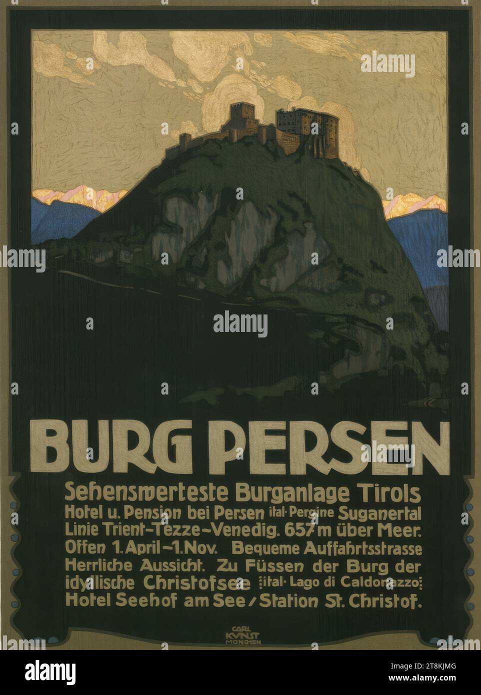 PERSEN CASTLE; Most worth seeing castle complex in Tyrol, around 1910 ...