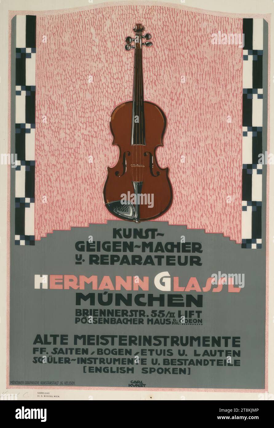 HERMANN GLASSL; ART VIOLIN MAKER & REPAIRER; MUNICH, Carl Kunst ...